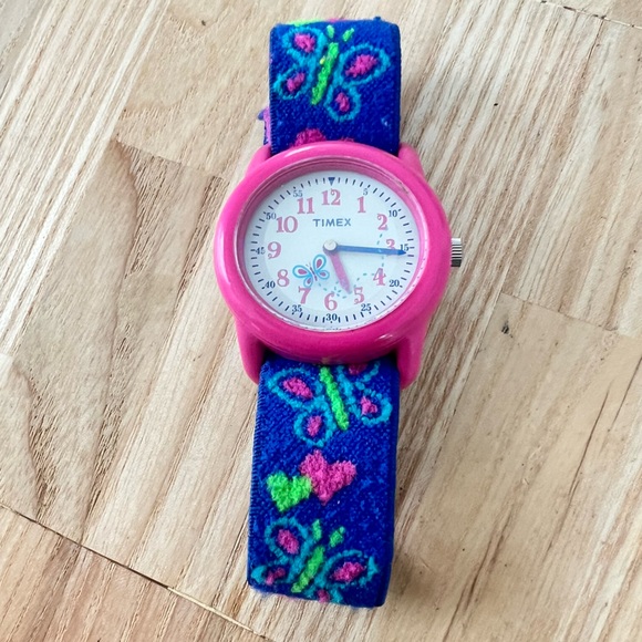 Timex | Accessories | Timex Girls Butterfly Purple Pink Stretch ...